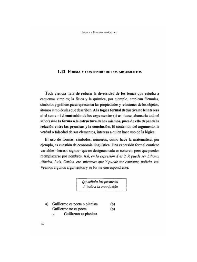 Agumentos, Premisas y Conclusiones | PDF | Argumento | Razonamiento ...