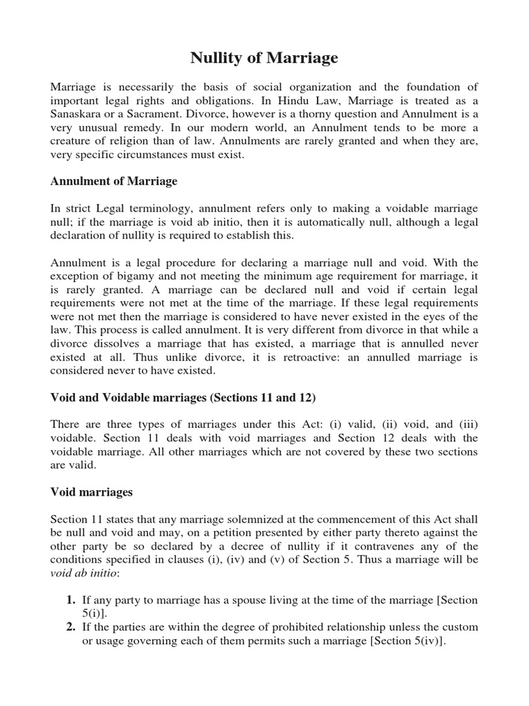 Nullity of Marriage: Void Ab Initio | PDF | Annulment | Marriage
