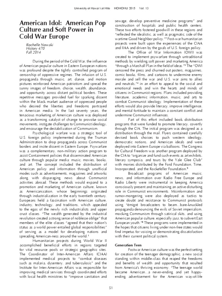 American Pop Culture's Cold War Impact | PDF | Estonia | Soft Power