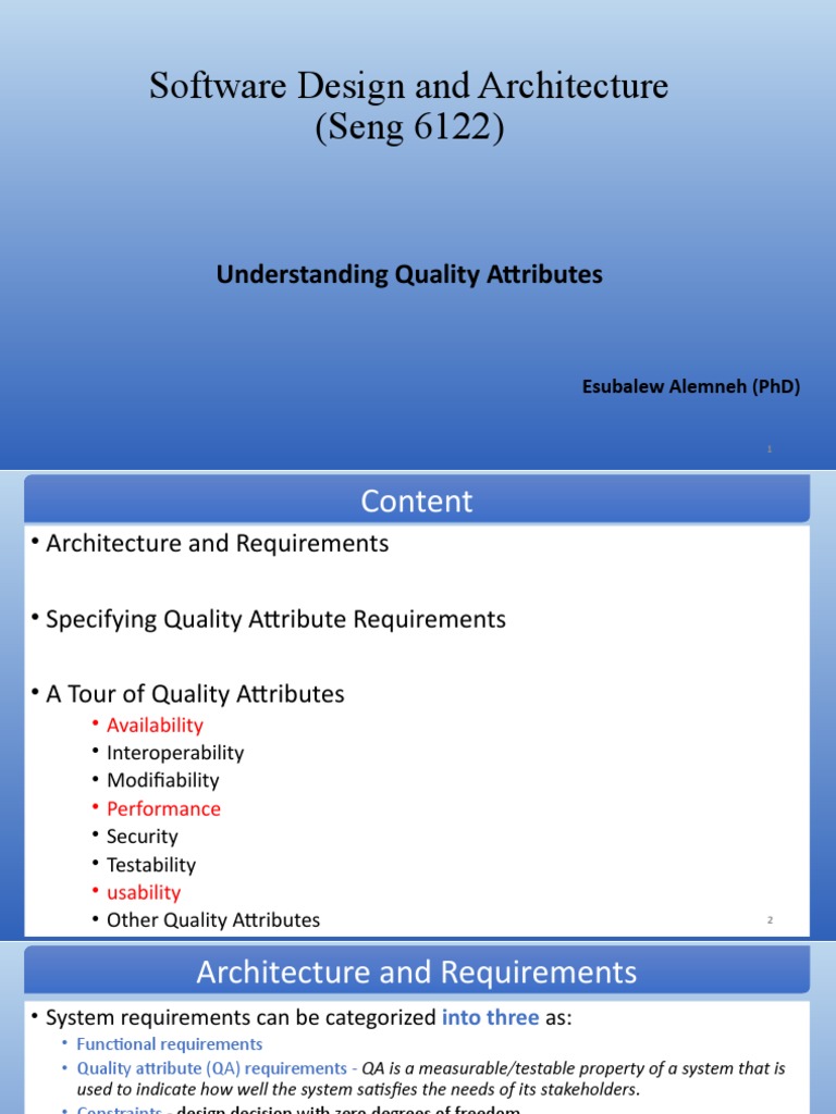 Chapter 2 - Understanding Quality Attributes | Download Free PDF ...