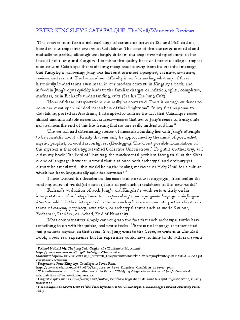 Analyzing Kingsley's Catafalque Insights | PDF | Carl Jung | Mysticism
