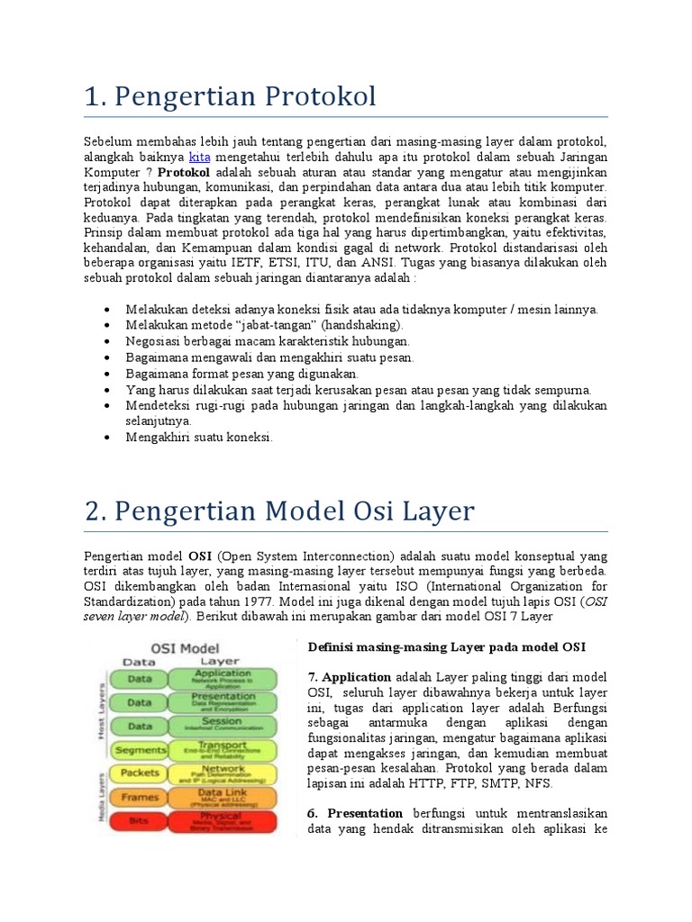 Panduan Protokol & OSI Layer | PDF | Suite Protokol Internet ...