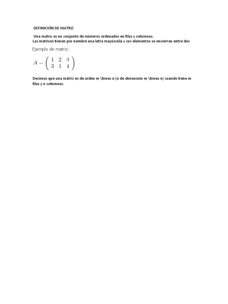 Definición de Matriz | PDF