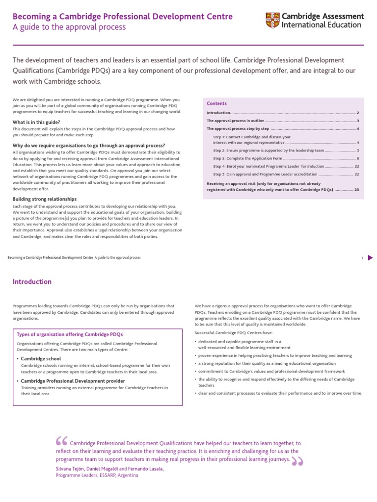 Becoming A Cambridge Professional Development Centre | PDF | Mentorship ...