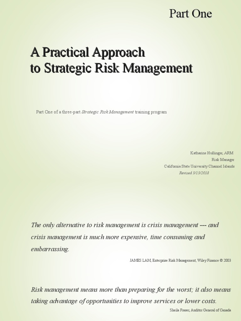 A Practical Approach To Strategic Risk Management | PDF | Risk | Risk ...