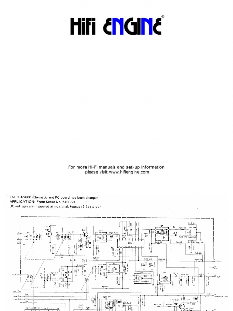 Hfe Kenwood Kr-2600 Schematic 540850 | PDF