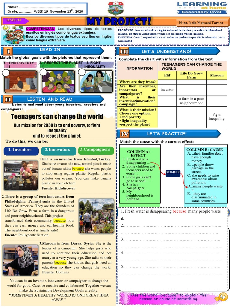 Teenagers Can Change The World: Lead in Let'S Understand! | PDF