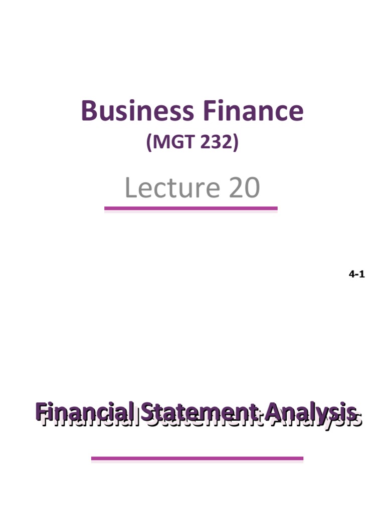 Lecture 20 BF | Download Free PDF | Financial Ratio | Equity (Finance)