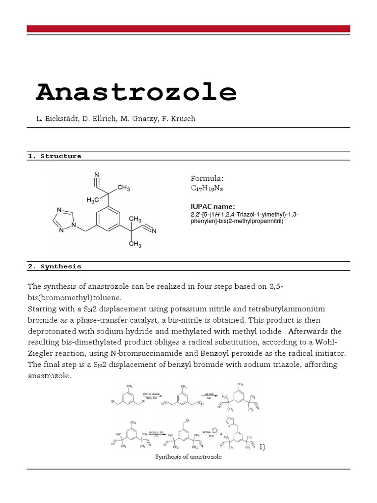 Anastrozole: 1. Structure | PDF | Estrogen | Endocrine System