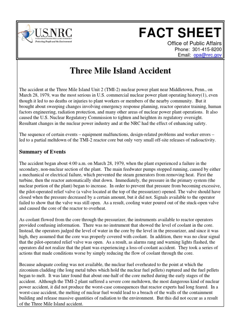 3mile Island | PDF | Nuclear Reactor | Nuclear Fuel