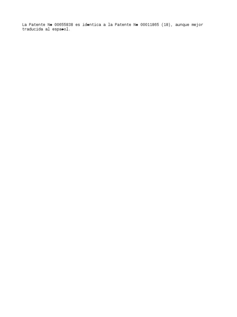 Patente #00655838 Idéntica A 00011865 | PDF