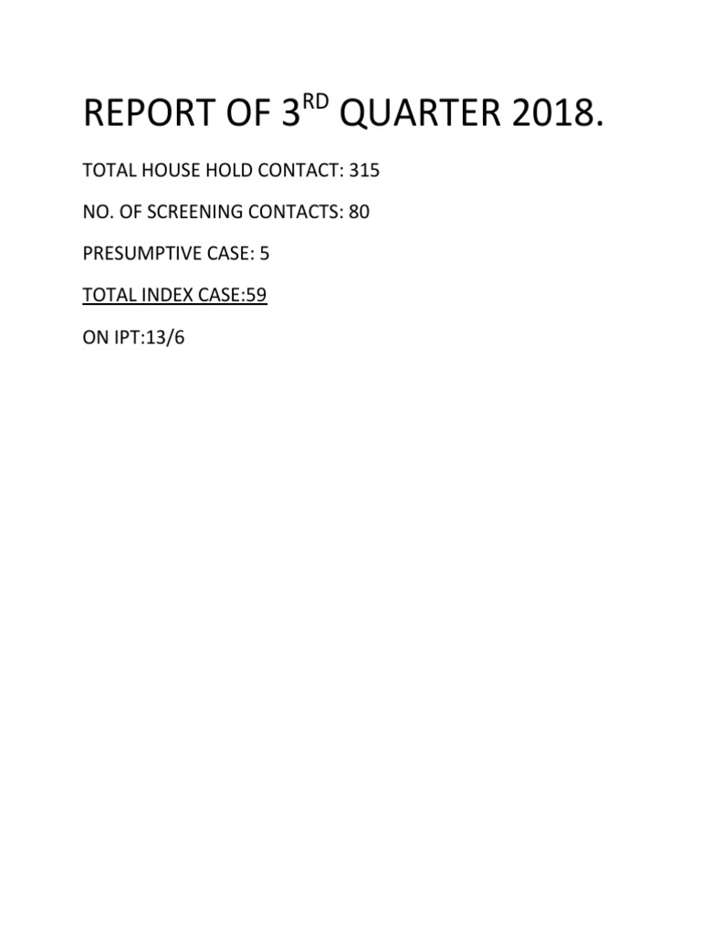Q3 2018 Health Screening Report | PDF | Finance & Money Management