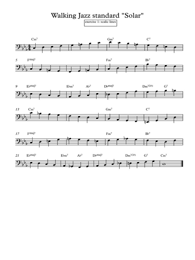 Walking Jazz Standard Solar 1 - Full Score | PDF