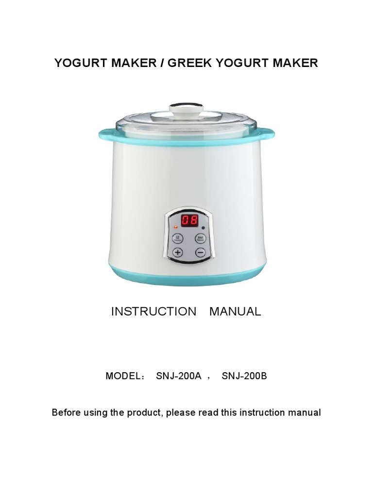 Yogurt maker manual store