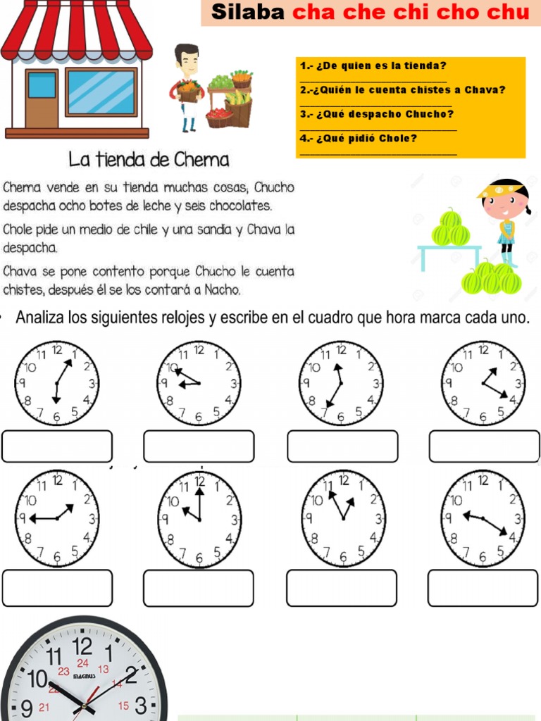 Actividades con sílabas cha che chi cho chu | PDF | Hogar, jardinería y ...