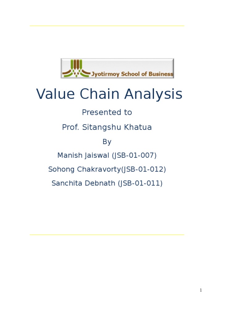 Value Chain Analysis | PDF | Value Chain | Strategic Management