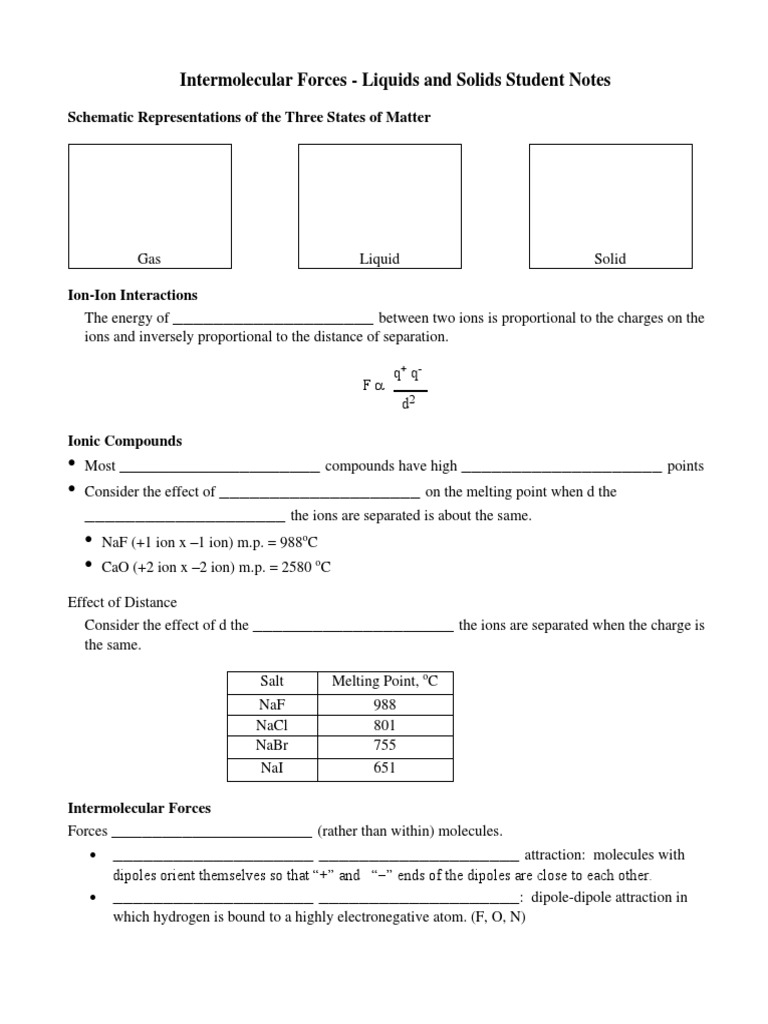Intermolecular Forces in Liquids and Solids | PDF | Absorbance | Gases