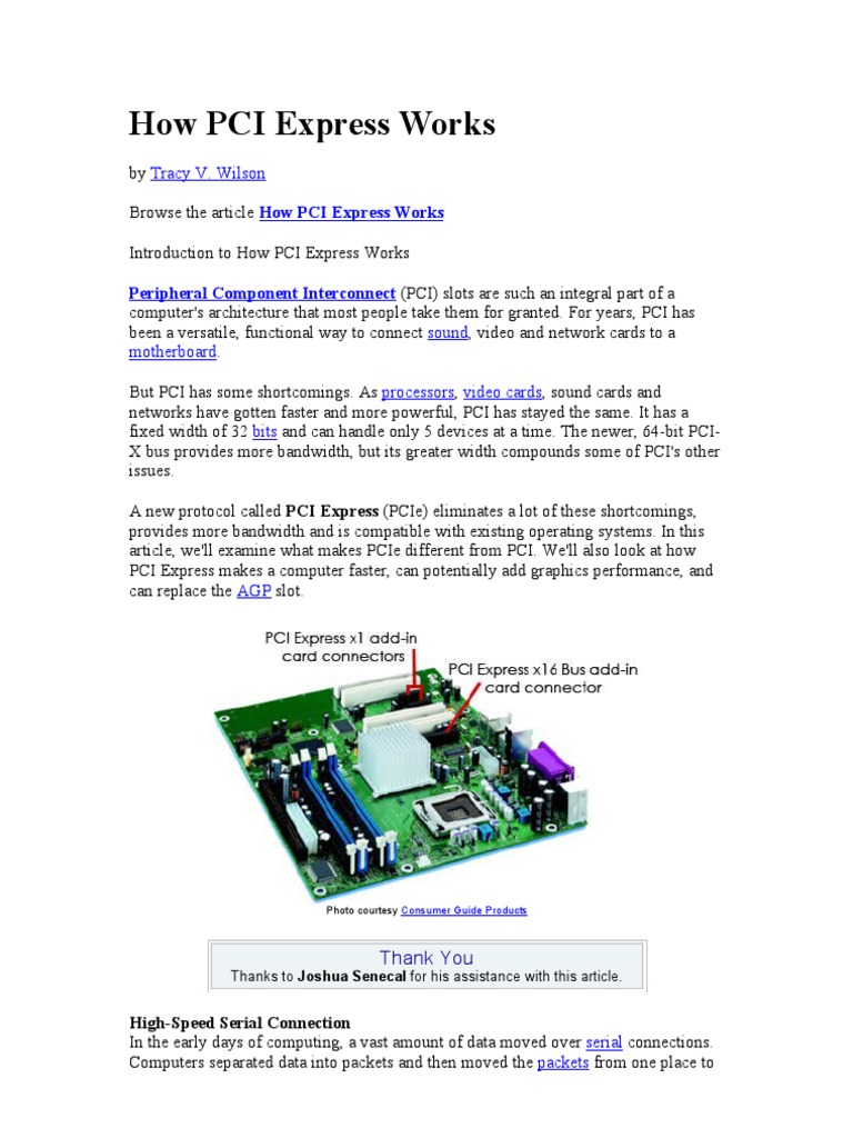 How Pci Express Works Pdf Physical Layer Protocols Personal Computers