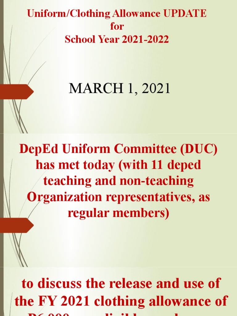Uniform Clothing Allowance | PDF