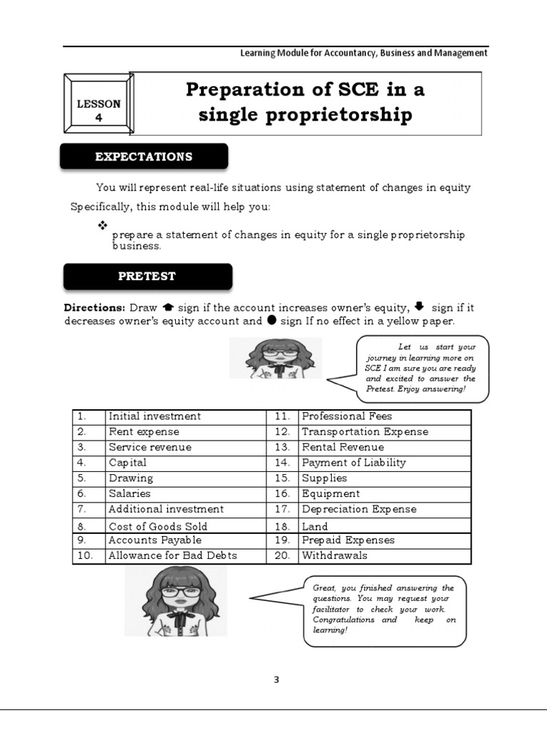 Preparation of SCE in A Single Proprietorship: Expectations | PDF ...