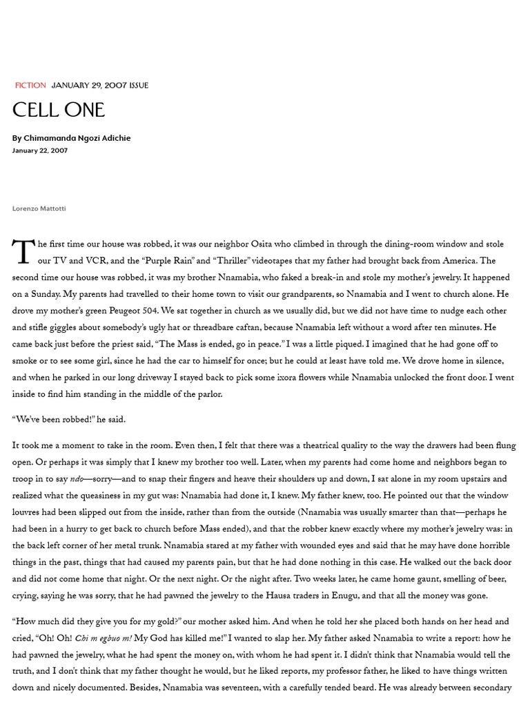 Cell One - The New Yorker | PDF | Theft