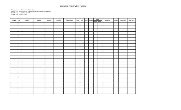 Logbook Pasien Radiologi Register | PDF