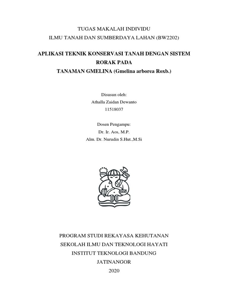 Teknik Konservasi Tanah Dengan Rorak Pada Gmelina | PDF