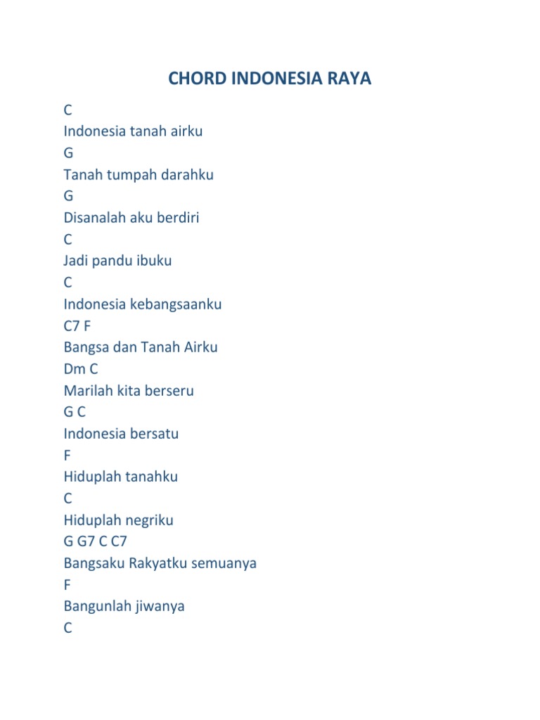 Chord Indonesia Raya | PDF