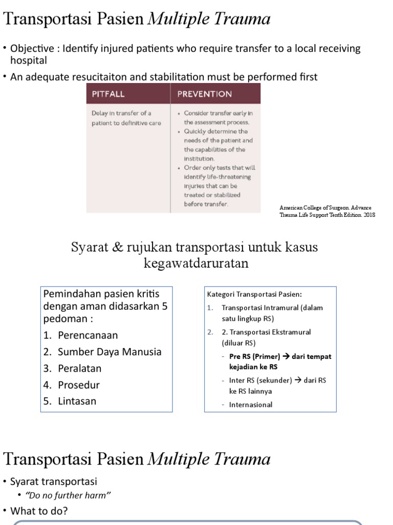 Transportasi Pasien Multiple Trauma | PDF