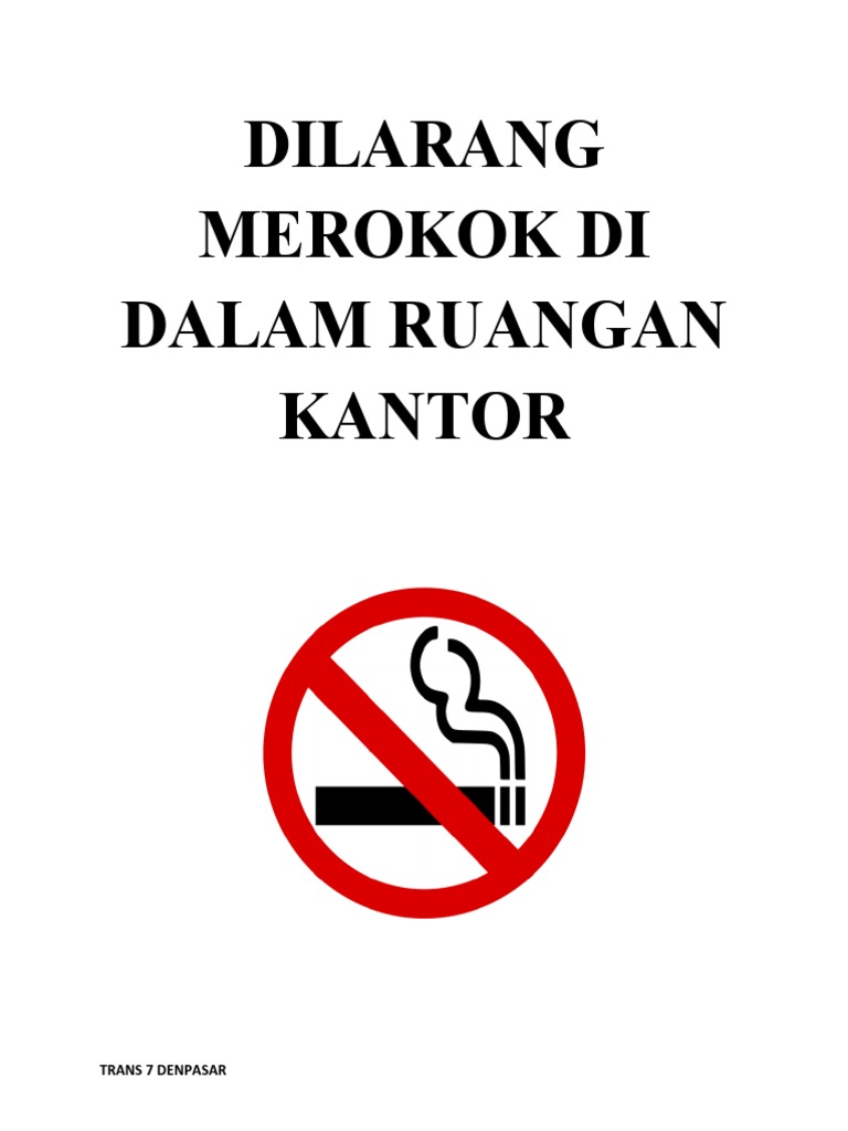 Dilarang Merokok Di Dalam Ruangan Kantor Pdf