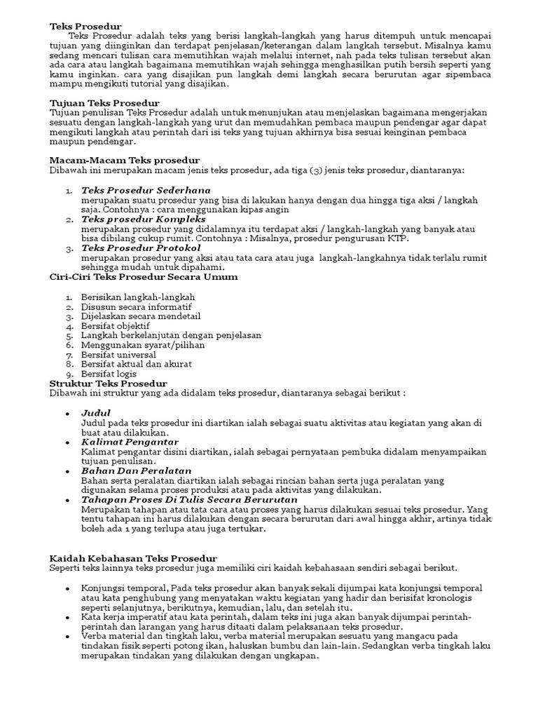 Cara Membuat Teks Prosedur | PDF