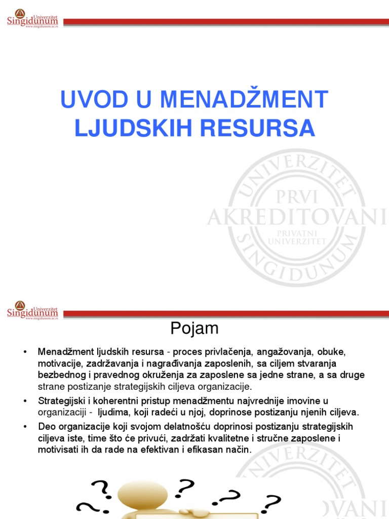 Uvod U Menadzment Ljudskih Resursa | PDF
