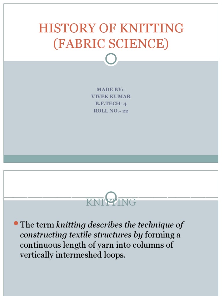History of Knitting | PDF