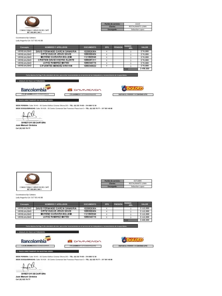 Factura Restaurante | PDF