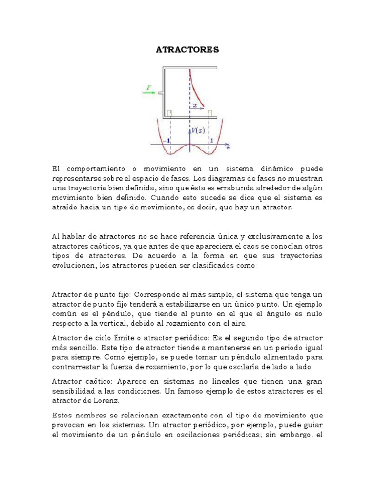 Atractores | PDF | Teoría del caos | Atractor