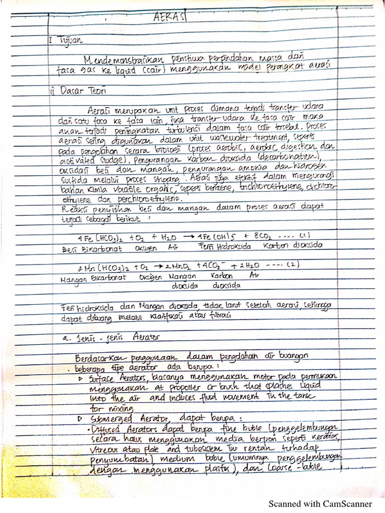 Laporan Praktikum Aerasi | PDF
