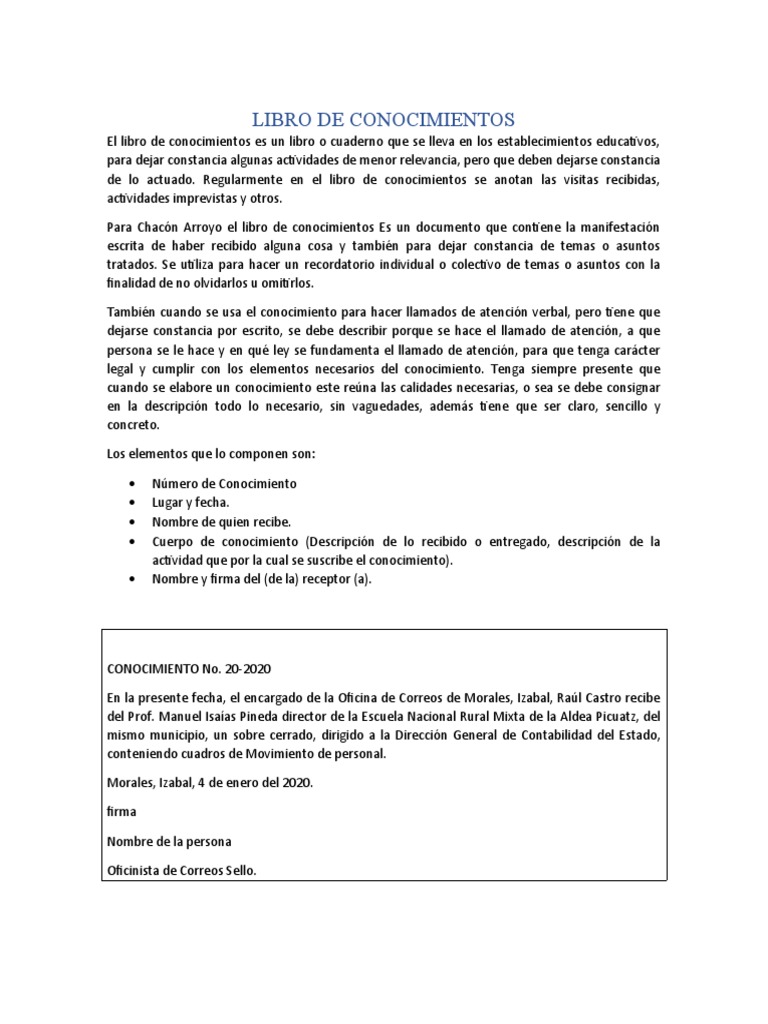 Guía del Libro de Conocimientos Escolar | PDF