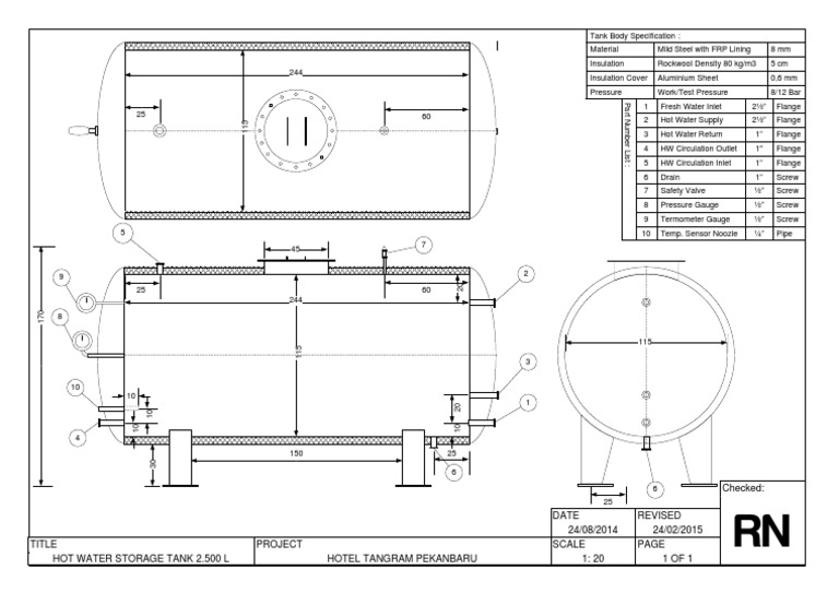 Hot Water Storage Tank 2500L - Horizontal | PDF | Water Heating | Gas ...