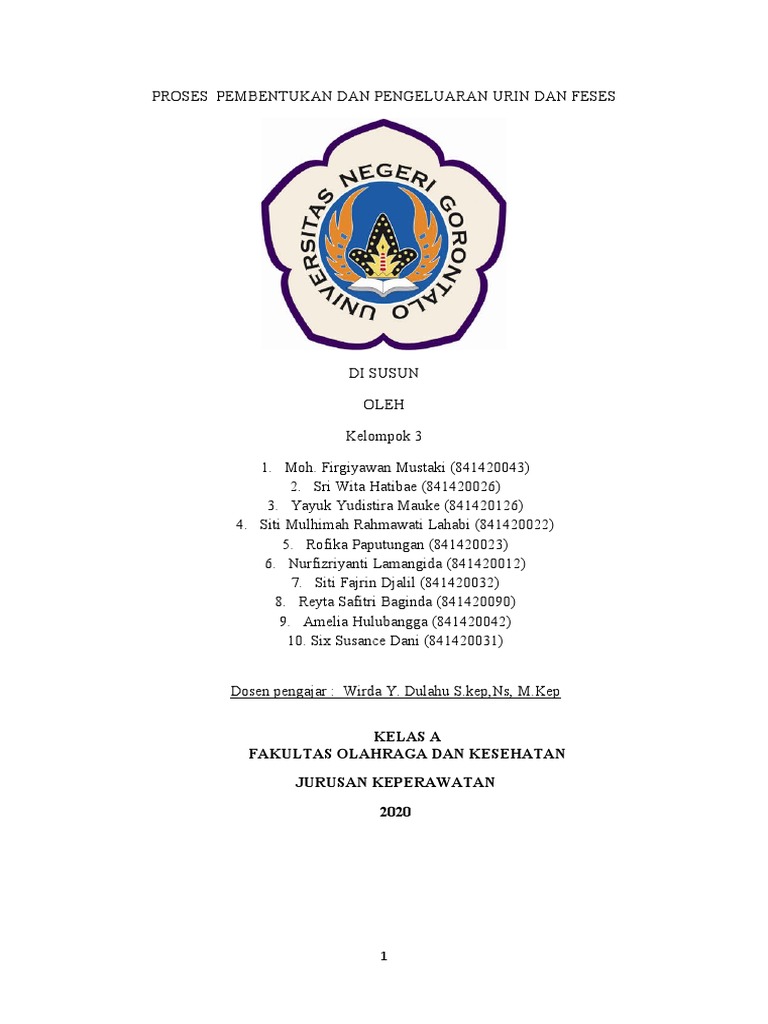 A - Kel 3 - Proses Pembentukan Dan Pengeluaran Urin Dan Feses | PDF