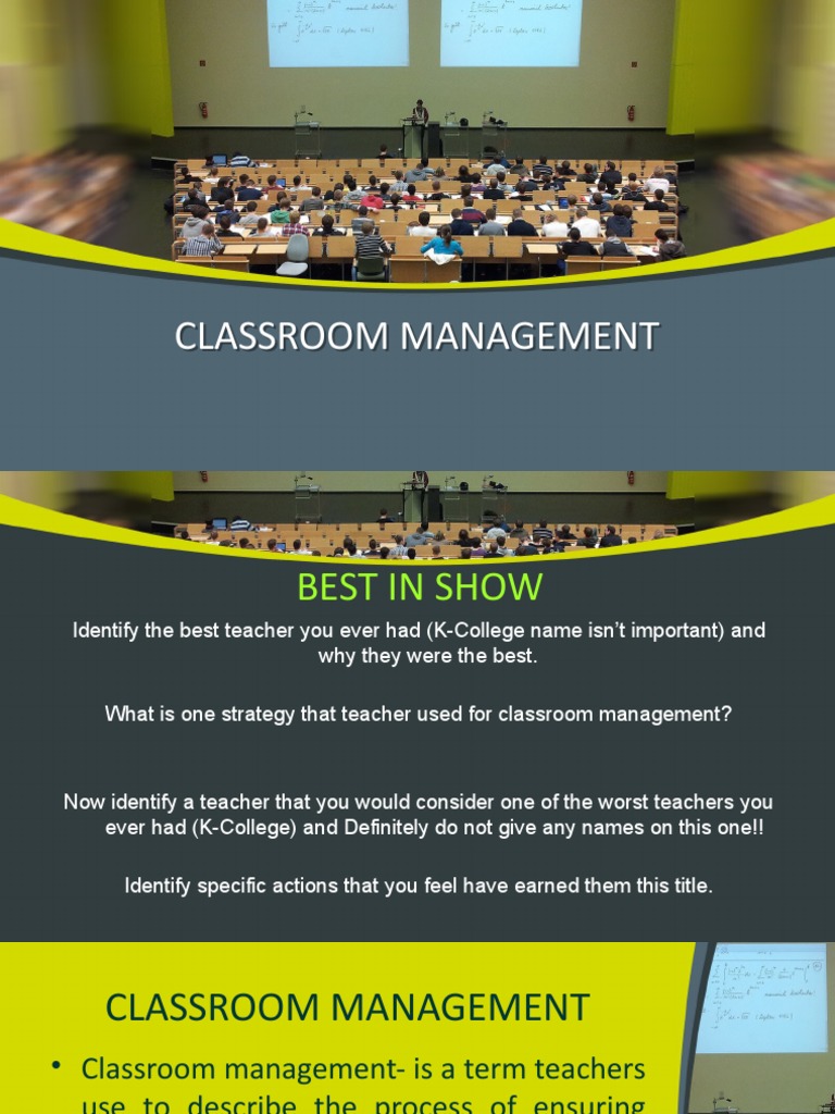 Classroom Management Styles and Activities | PDF | Classroom Management ...