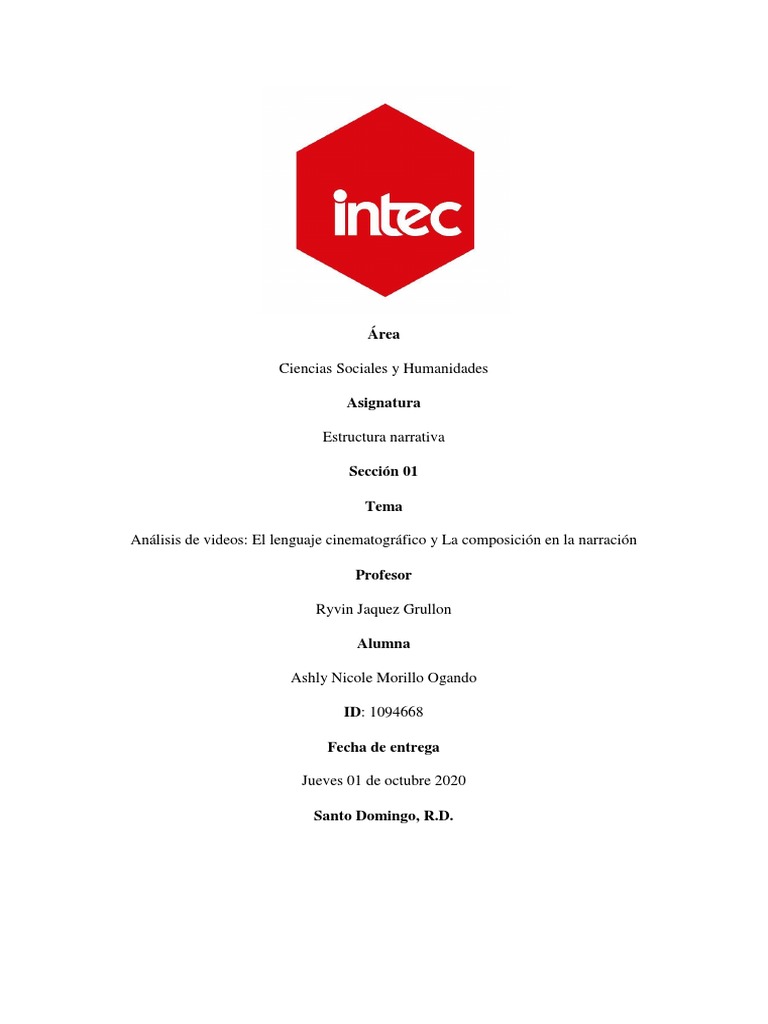 Análisis de Videos El Lenguaje Cinematográfico y La Composición en La ...