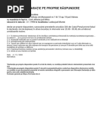 Model Declaratie Proprie Raspundere | PDF
