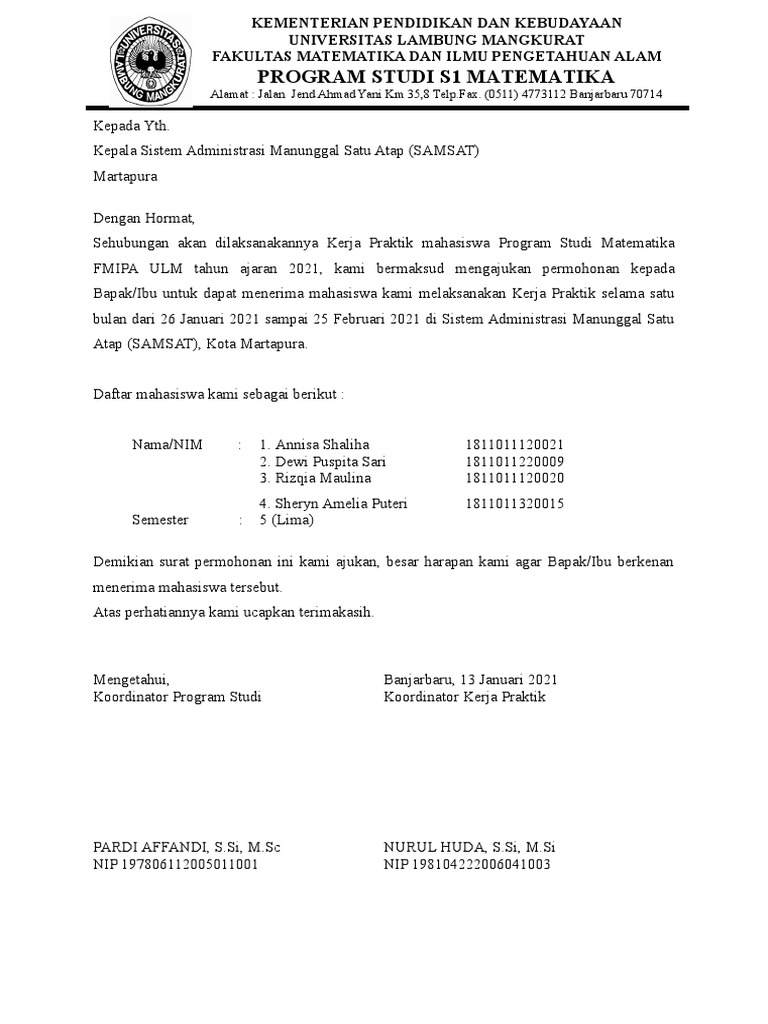 Surat Rekomendasi SAMSAT | PDF