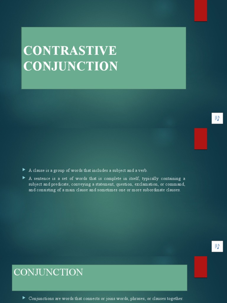 Contrastive Conjunctions New | PDF | Sentence (Linguistics) | Clause