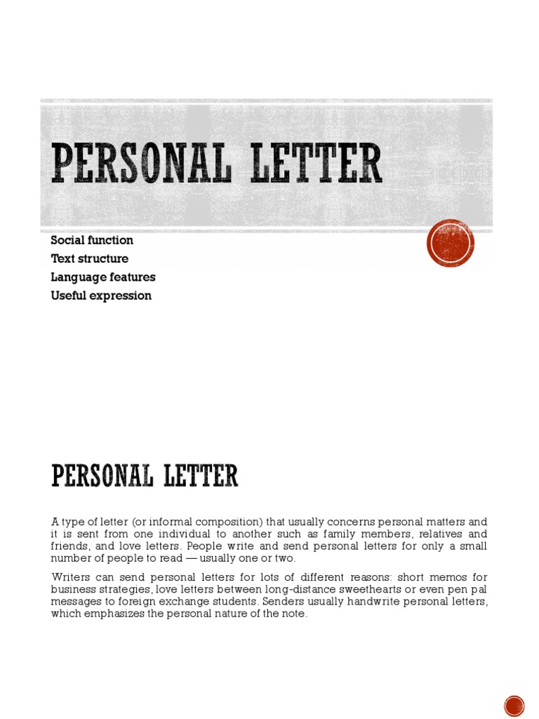 Personal Letter Writing Guide | PDF | Cognitive Science | Human ...