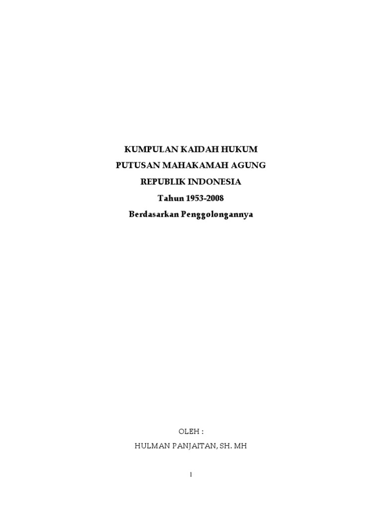 Buku Putusan MA RI | PDF