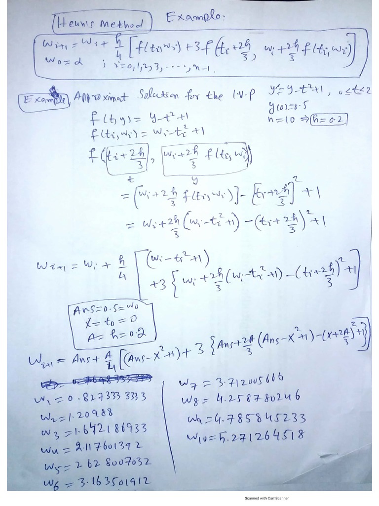 5.4 Heun's Method Example | PDF