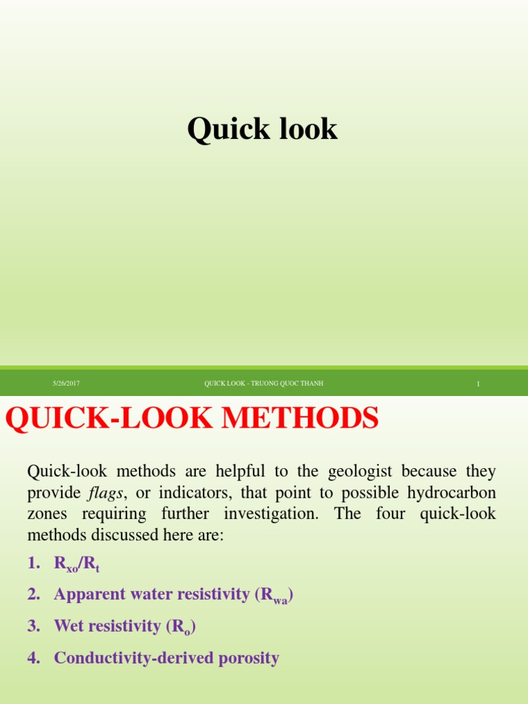 09 - Quick Look | Download Free PDF | Porosity | Logarithm