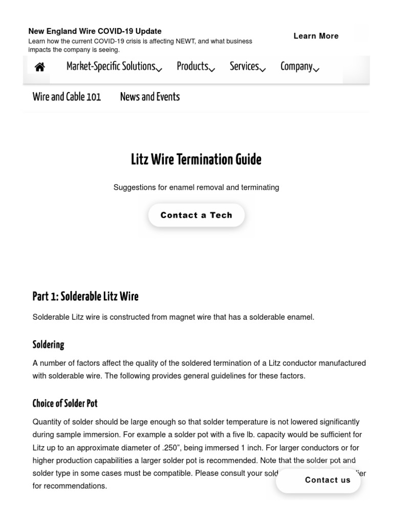 Litz Wire Termination Guide | PDF | Soldering | Wire