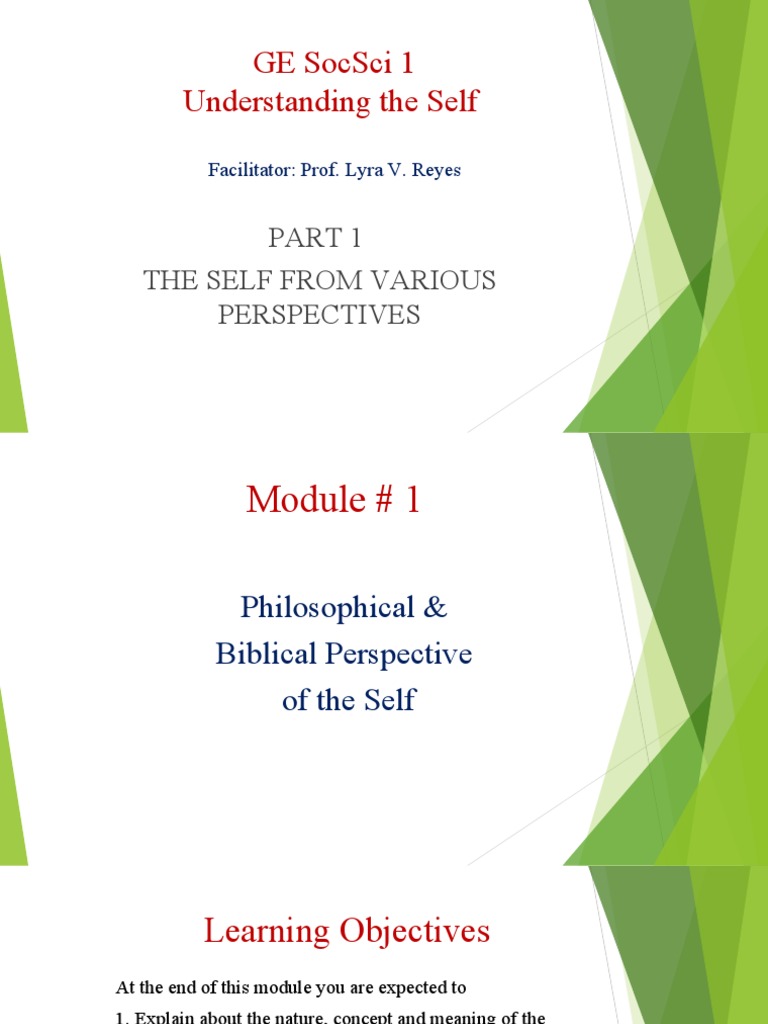 GE SocSci 1 - Understanding The Self Module 1 | PDF | Philosophical Movements | Metaphysical ...
